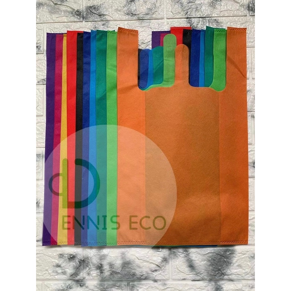 50 Pcs Sando Eco Bag 5 Sizes Non-woven Vest Tote Bag Shopping Take Out ...