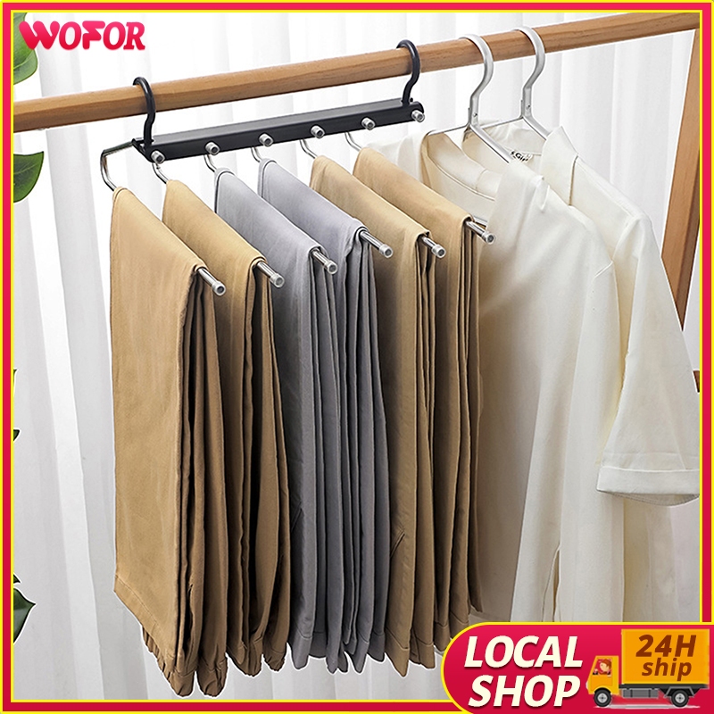 Stainless Steel Wardrobe Telescopic Storage Artifact Multifunction Pant ...