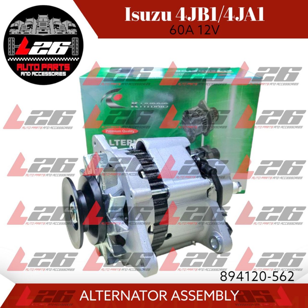Isuzu 4JB1 4JA1 Alternator Assembly 60A 12v 894120-562 Single Pulley w ...