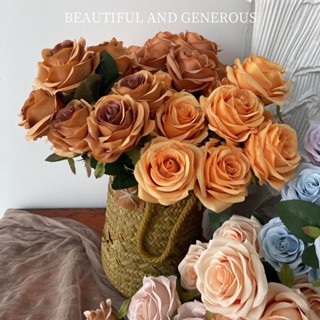 Simulation 9 head bouquet of roses home decoration wedding decoration ...