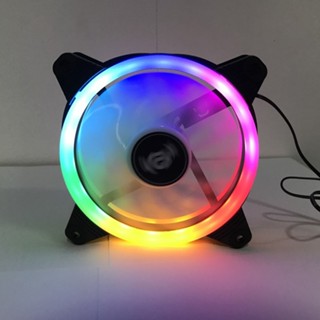 YGT 1260 RGB FAN DOUBLE RING LED Rainbow 120MM computer Case Chassis ...