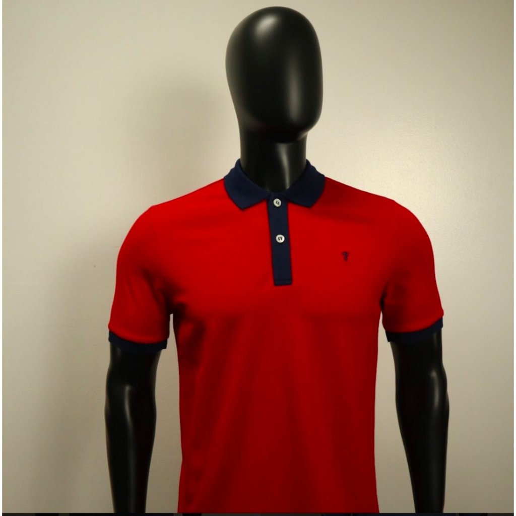 COLLEZIONE C2 Regular FIT 23MT1K077 RED Pique Polo Shirt Wear Men Key ...