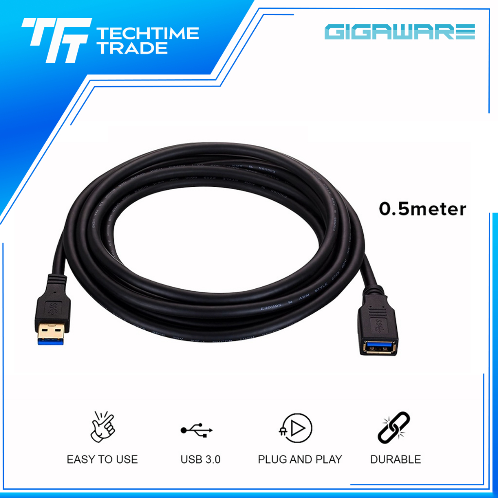 Gigaware USB Extension Cable USB 3.0 0.5M | 1.0M | 1.5M | 3.0M Cable ...