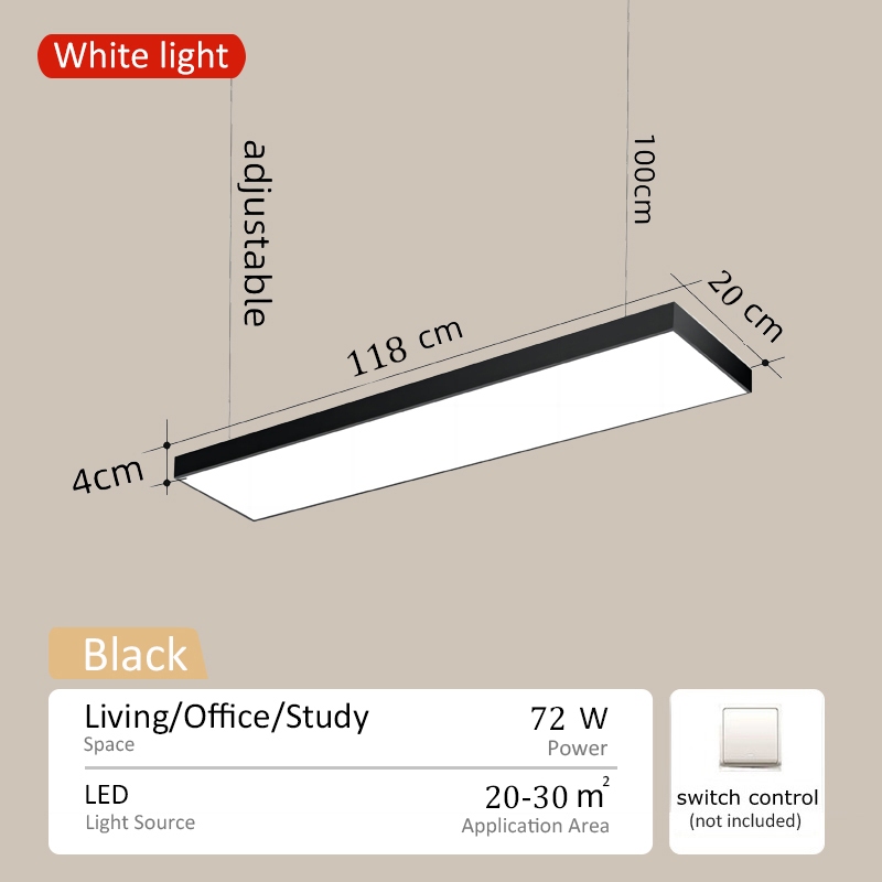 2 In1 Led Linear Pendant Light White Light Office Light Chandelier ...