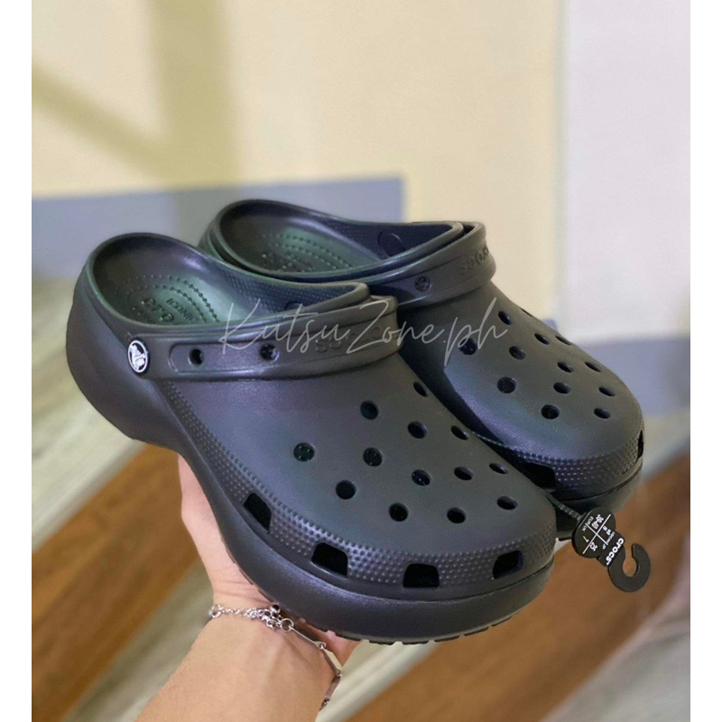 CROCS CLASSIC PLATFORM CLOG BLACK (100% ORIGINAL FROM JAPAN🇯🇵) | Shopee ...