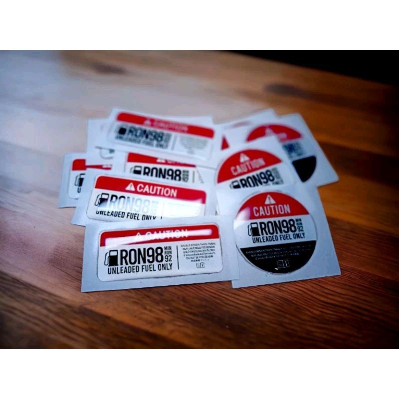 RON 98 UNLEADED FUEL ONLY "JELLY" 3D STICKER | EMBOSSED JELLY STICKER ...
