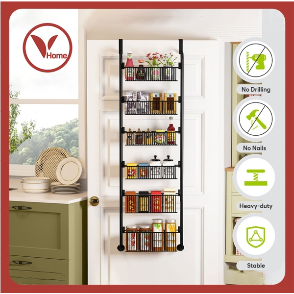 Vhome Wall Mounted Hanging Kitchen Spice Rack Organizer Behind Door ...