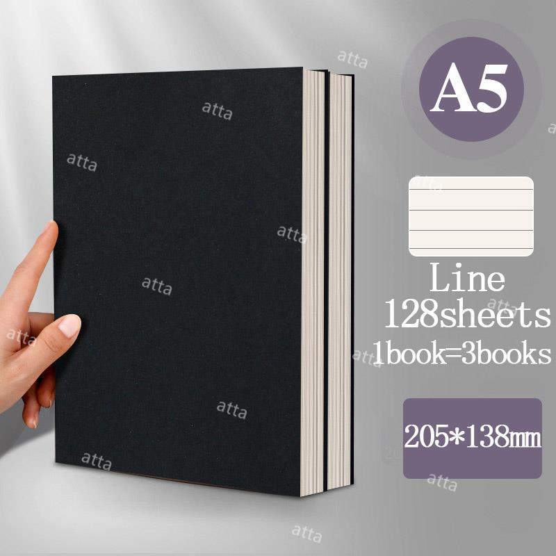 128Sheets Retro A5/B5/A4 Blank/Line/Grid Notebook Super Thickness ...