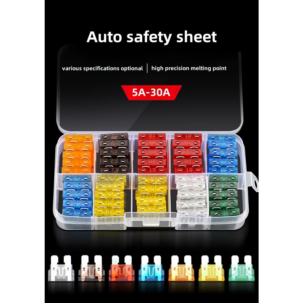 100PCS Auto blade Fuses Small medium standard plug-in auto fuses 5A-30A ...