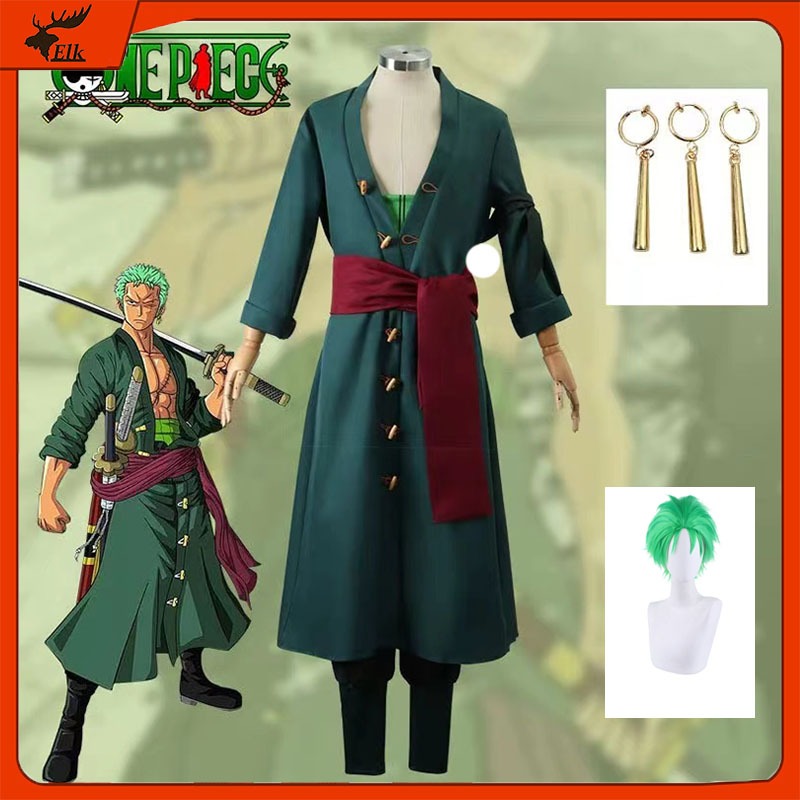 Roronoa Zoro Outfits One Piece Kimono Robe Halloween Cloak Cape Suits ...
