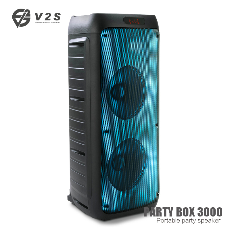 Tall V2S PARTY BOX 3000 PRO RECHARGEABLE WIRELESS DIGITAL AUDIO SPEAKER ...