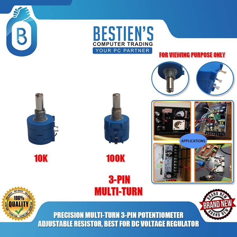 PRECISION MULTI-TURN 3-PIN POTENTIOMETER ADJUSTABLE RESISTOR, BEST FOR ...