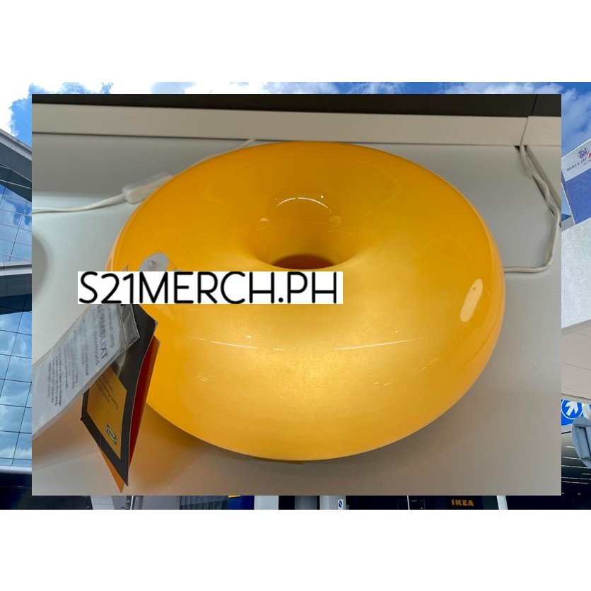 S21 IKEA Genuine VARMBLIXT LED table/wall lamp, orange glass/round ...