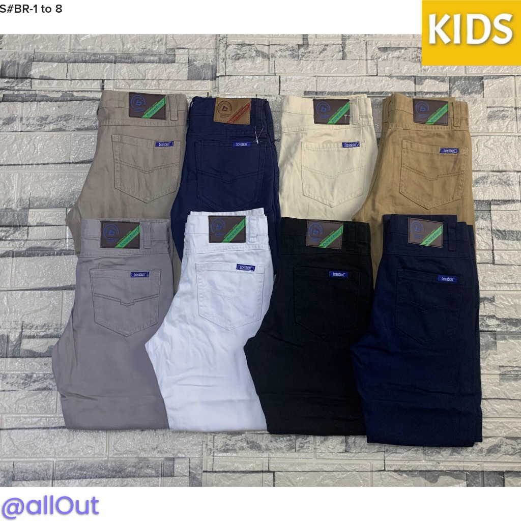 allOut Bossbon Boys' Colored Pants NON STRETCH [8 Colors Available ...