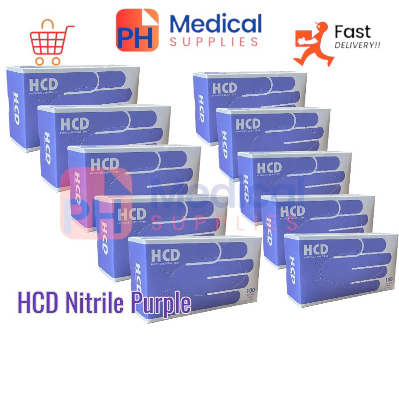 HCD Purple Nitrile Powder Free Examination Gloves Sold per Motherbox/10 ...