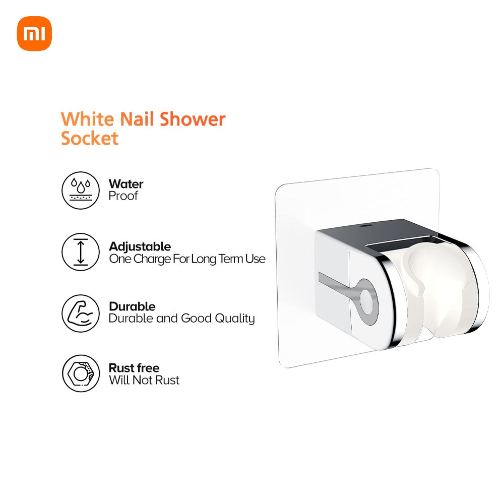 Xiaomi White Nail Shower Socket Suitable for Smooth Tiles/Glass/Marble ...