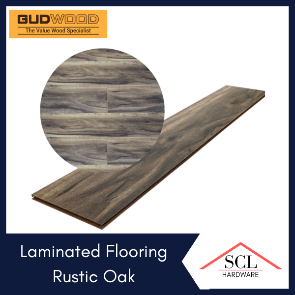 GUDWOOD Laminated Flooring Rustic Oak 7.7" x 4ft (8pcs per box ...