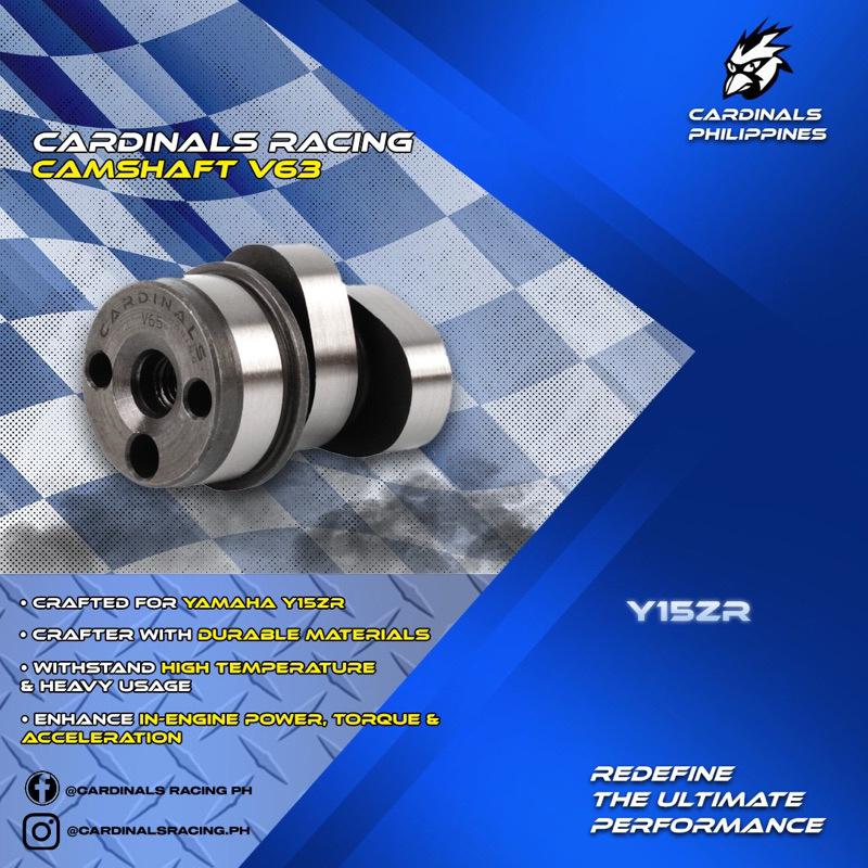 CARDINALS RACING - CAMSHAFT V63/V65 FOR Y15ZR | Shopee Philippines