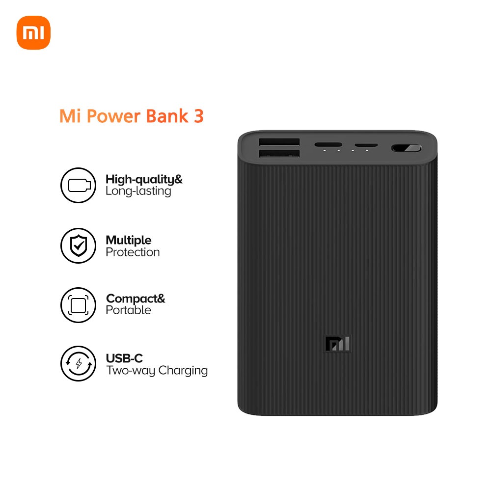 Xiaomi 10000mAh Mi Power Bank 3 Ultra Compact | Shopee Philippines