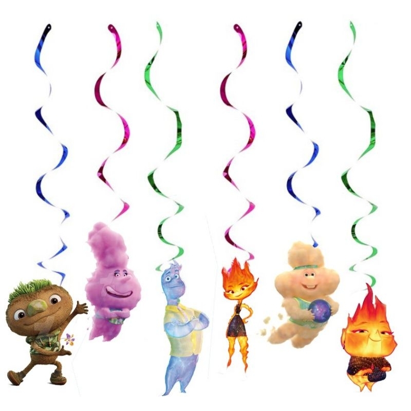 Elemental Movie Theme Birthday Party Decoration Hanging Swirls | Shopee ...