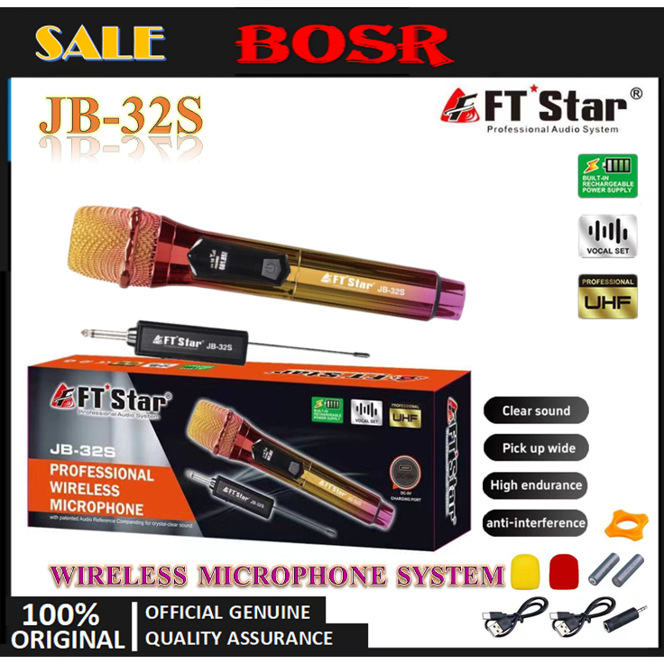 FT STAR UHF JB-32S/JB-60S wireless microphone na mikropono 5V charging ...