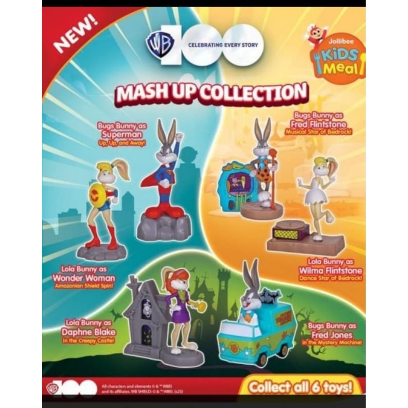 2023 Jollibee figures Mash up collectible toys sealed Bugs Bunny Wonder ...