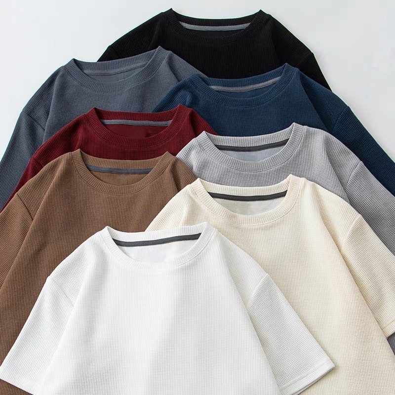 Cod New waffle shirt men - Fresh Release Round Neck Waffle Knit Shirt ...