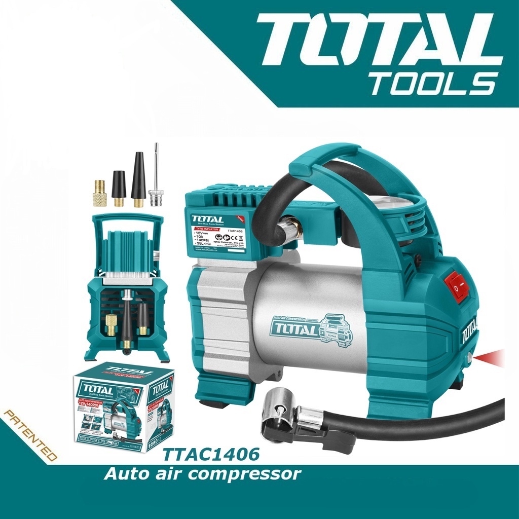 TOTAL Auto Air Compressor DC12V 140psi (TTAC1406) | Shopee Philippines
