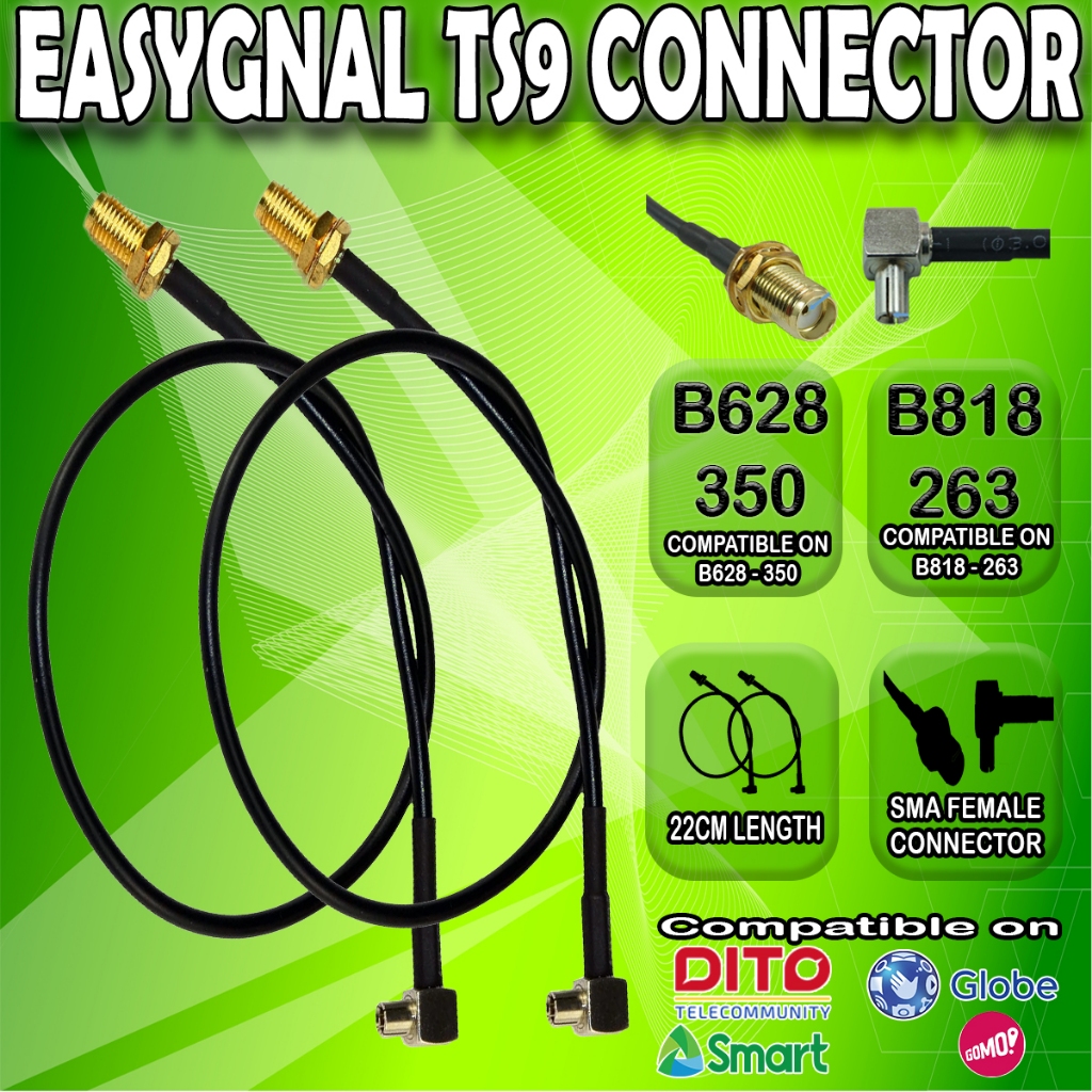 Easygnal SMA Female Jack to TS9 Male Right Angle Pigtail Coaxial Cable Antenna DRP | Shopee ...