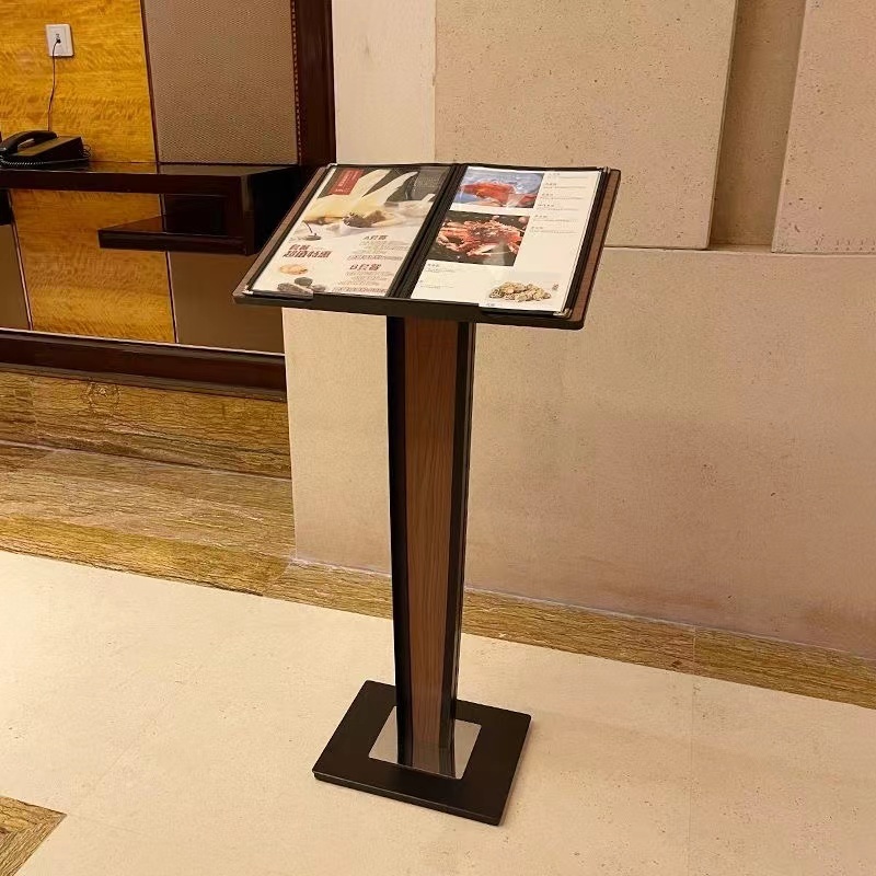 Vertical inclined menu display rack menu page turning vertical contract ...