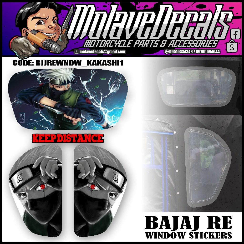 BAJAJ RE WINDOW STICKERS KAKASHI | Shopee Philippines