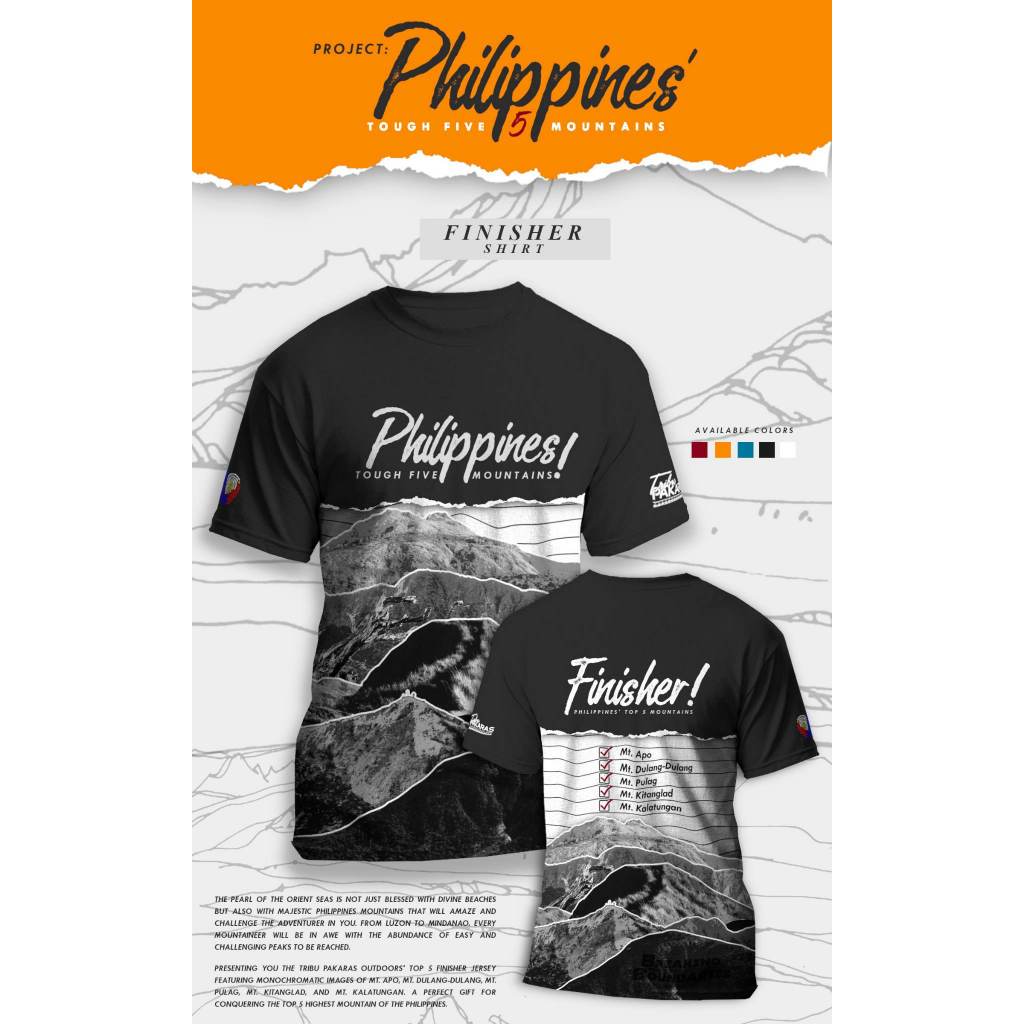FINISHER PH TOUGH5 FULL SUBLI SHIRT BLACK | Shopee Philippines