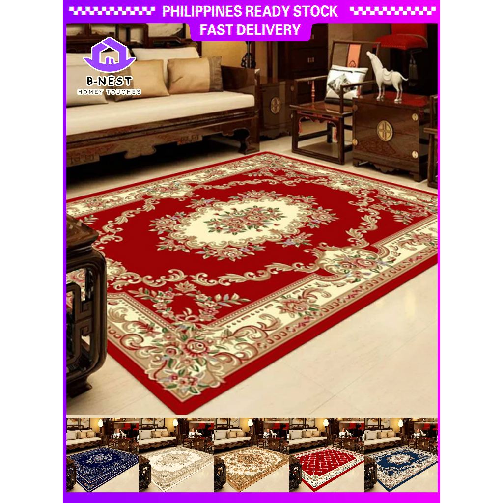 B-NEST 3D Red Carpet European Style Crystal Velvet Carpet Luxury Carpet ...