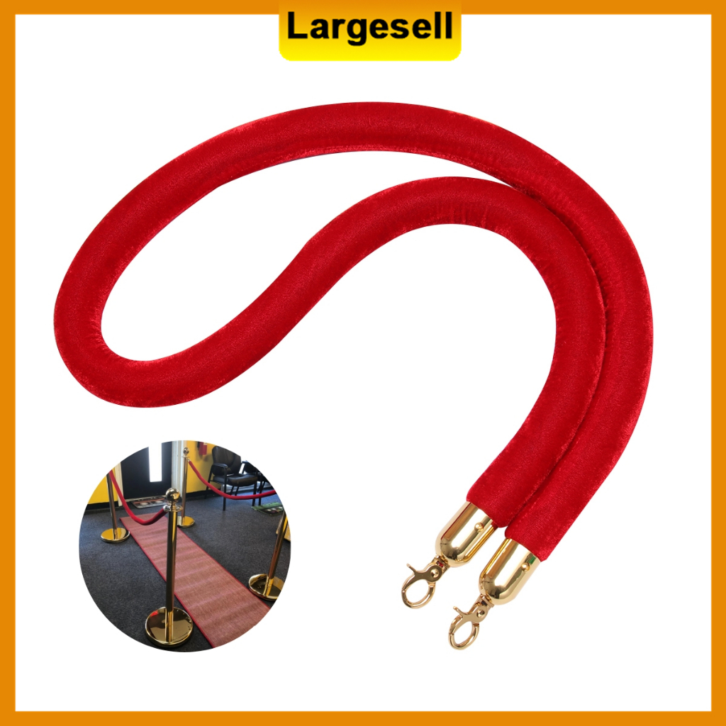 1.5m Red Queue Posts Rope Velvet Barrier Rope Crowd Control Rope for ...