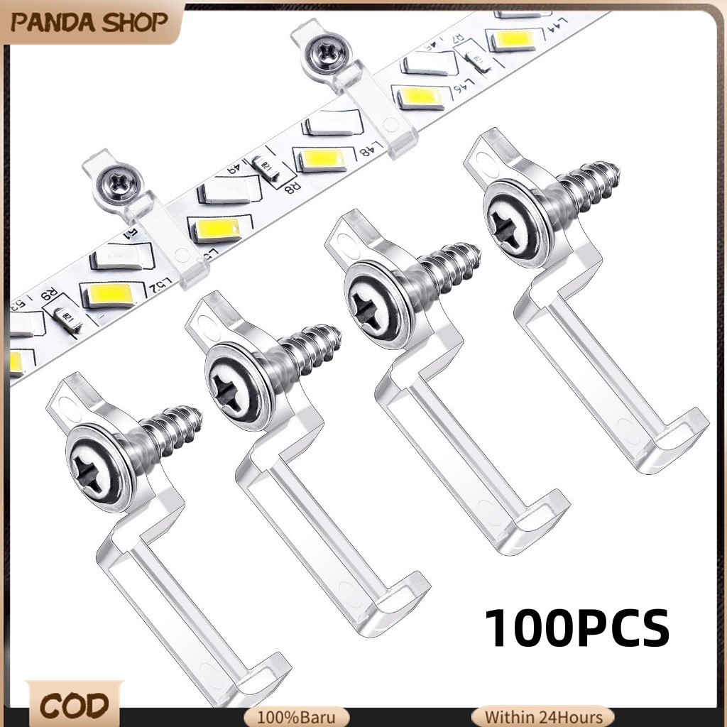 100pcs 12mm LED Light Strip Mounting Bracket Clip With Screws | Shopee ...