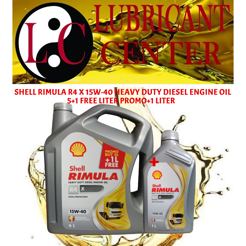 SHELL RIMULA R4 X 15W-40 HEAVY DUTY DIESEL ENGINE OIL 5+1 FREE LITER ...