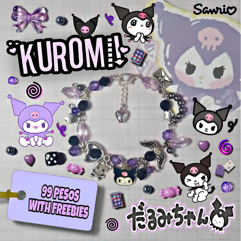 Sanrio Theme Beaded Bracelet Kuromi Pompompurin Cinnamoroll My