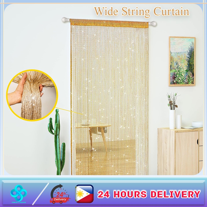 300*200cm Home Party Decor Curtain Plain String Curtain With Gittering ...