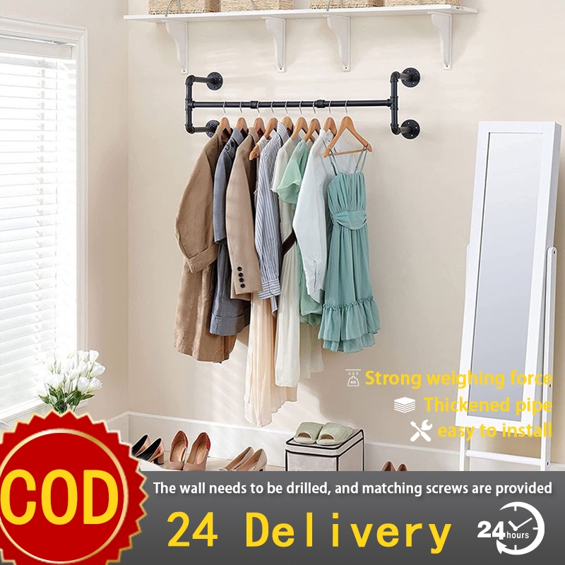 Wall Hanger Rack For Clothes Hanging Organizer Rack Black Clothes Rack ...