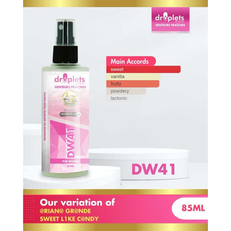 DW41 Droplets Senteurs Fraiches Premium Perfume (85ml) | Shopee Philippines