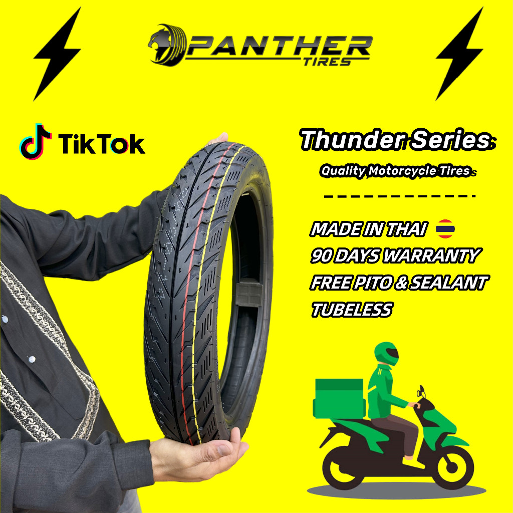 [90 DAYS WARRANTY] [Free Sealant & Pito] Panther Motorcycle Tires 14 ...