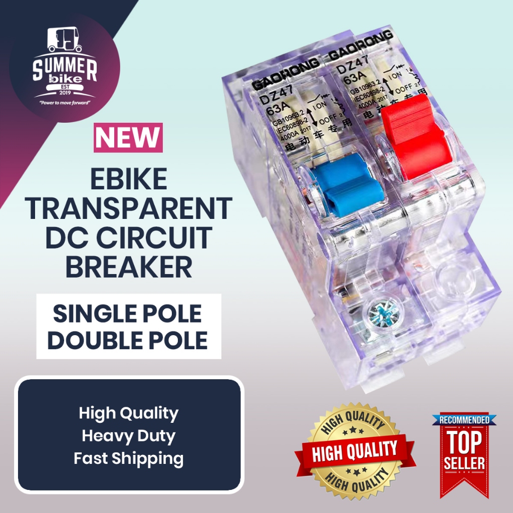 Electric Transparent DC Circuit Breaker Single Pole 40A and double Pole ...