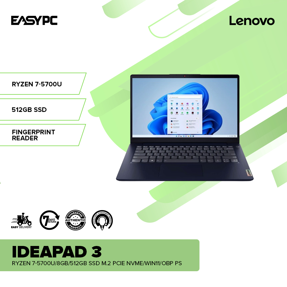 EasyPC| Lenovo IdeaPad 3 14" Ryzen 7-5700U/8GB/512GB SSD M.2 PCIe NVMe ...