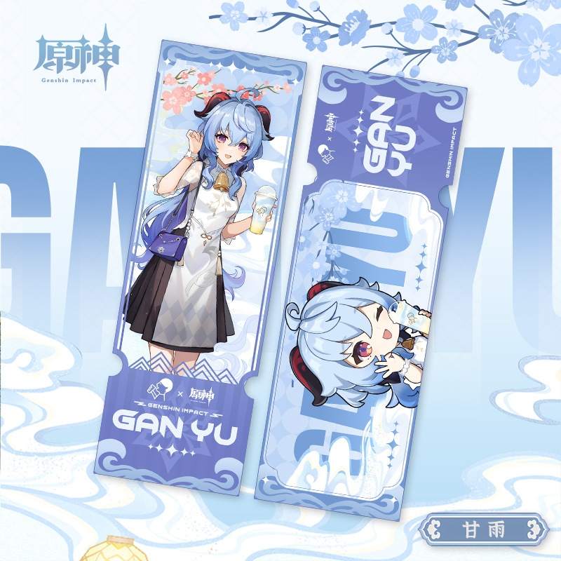 Genshin impact Laser ticket double-sided gilded Ayaka Knave Raiden Shogun bookmark | Shopee ...