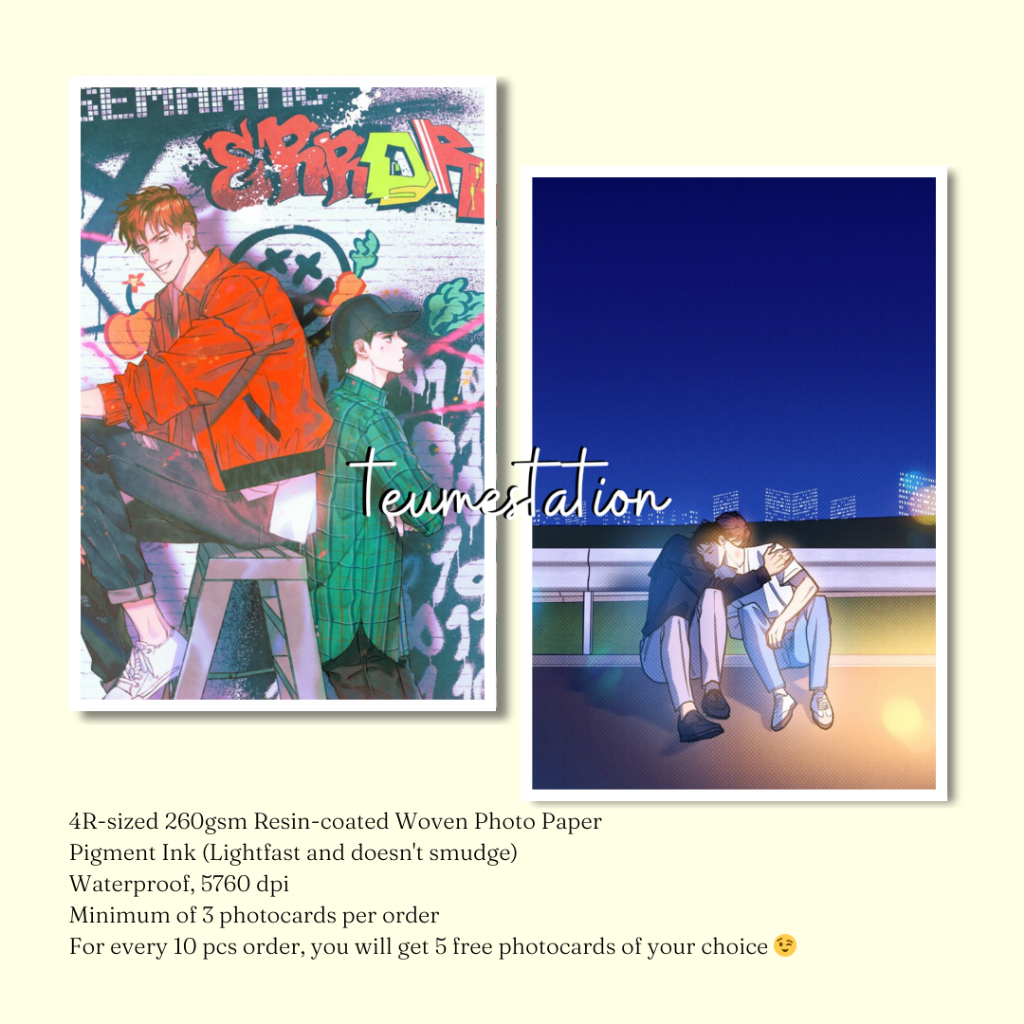 Semantic Error BL Manhwa 4R Photocards (3 pcs. minimum per order) B01 ...