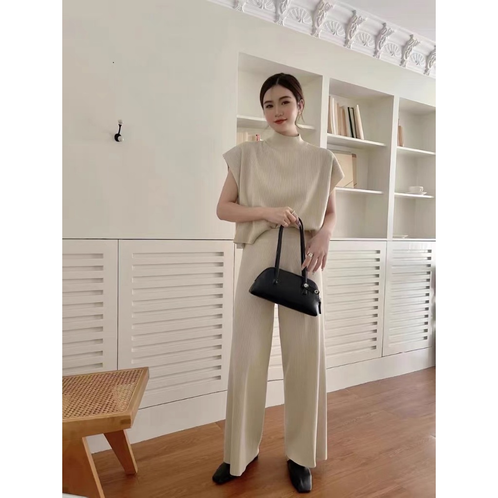 Miss M High Quality Knitted Oversize Turtle Neck Top & Garter Pants 2 ...