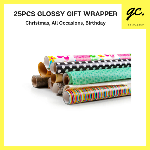 25pcs Coated Gift Wrapper Christmas wrapping paper / Gift tags | Shopee ...