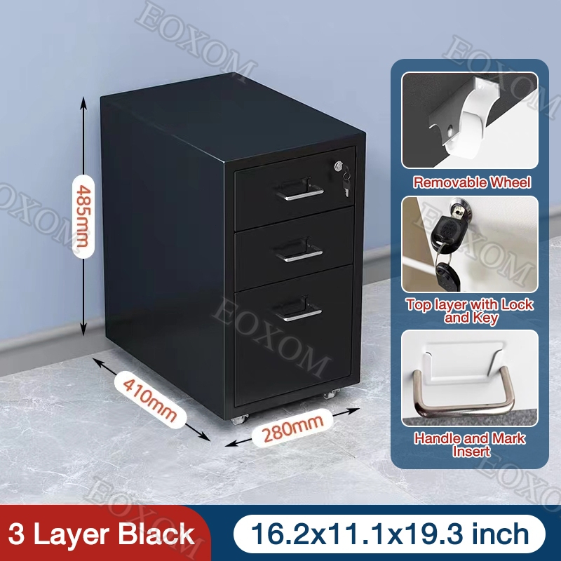 3/5/6 layers Metal drawer with lock Office drawer Metal Pedestal Drawer ...