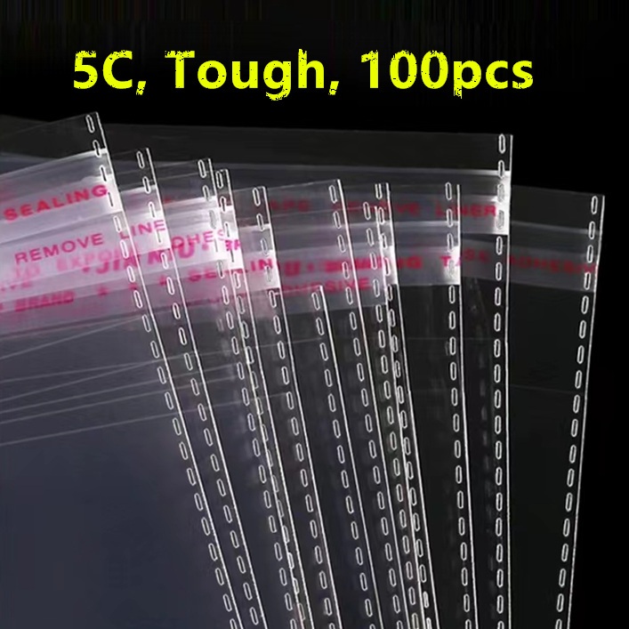 100pcs OPP Plastic with Adhesive Clear Plastic Poly Bag for Clothes ...