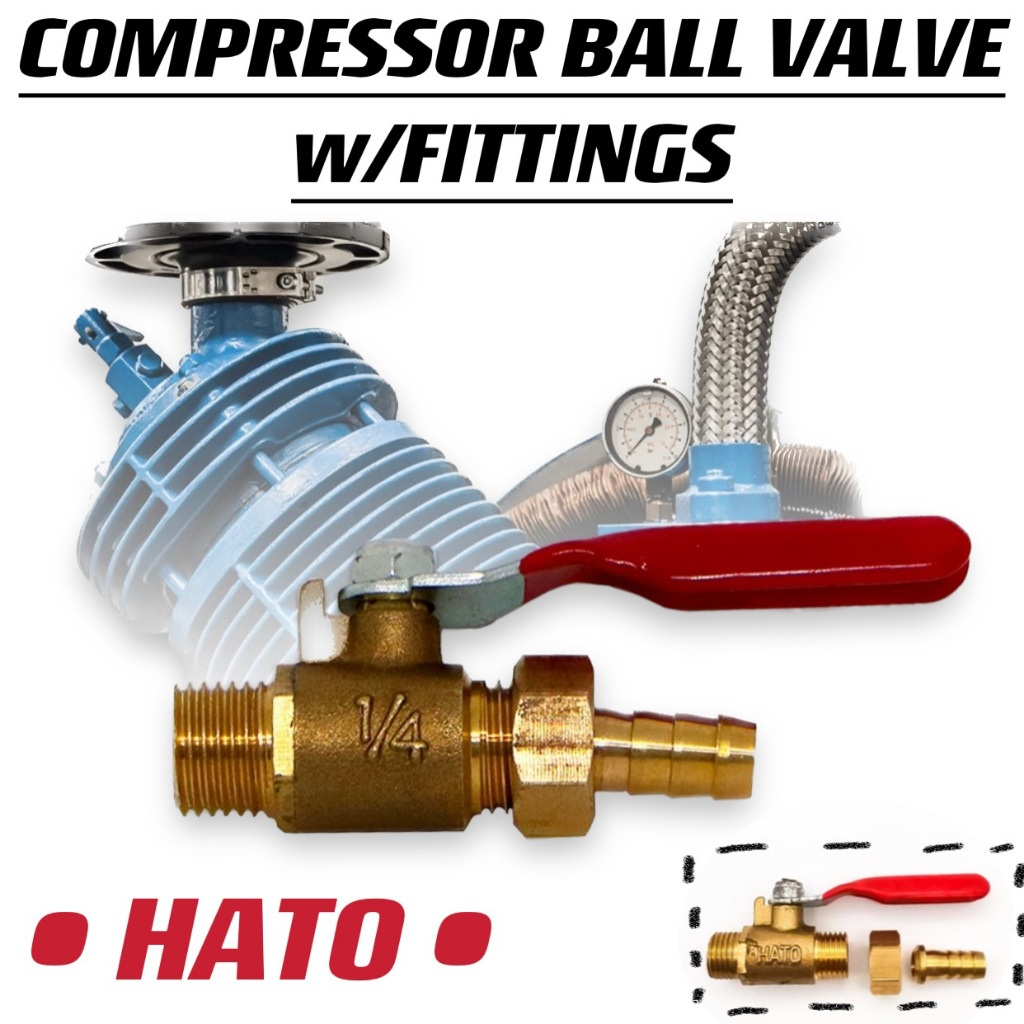 Brass Hato 1/4 inch Ball Valve Compressor Air Stop | Shopee Philippines